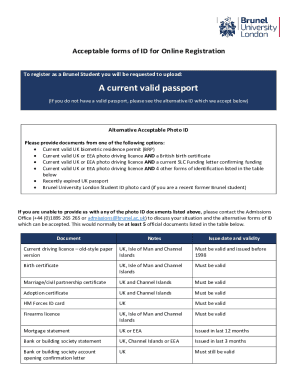 Fillable Online Acceptable forms of ID for Online Registration (JD Edit ...