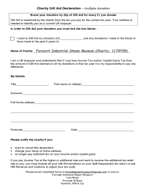Fillable Online Gift Aid Declarations Form.pages Fax Email Print ...