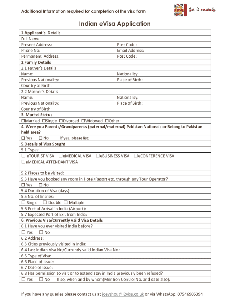 Fillable Online E-VISA APPLICATION PROCESS - indianvisaonline.gov.in ...