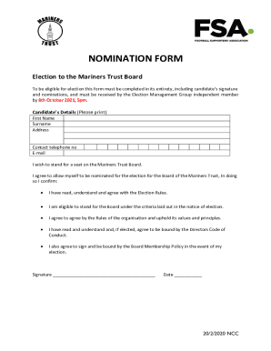 Fillable Online Mariners Trust Nomination-Form-Template Fax Email Print ...