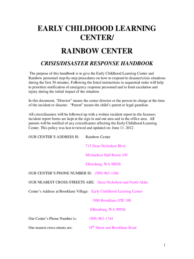 Fillable Online Child Care Emergency Preparedness - Child Care Aware of ... Fax Email Print ...