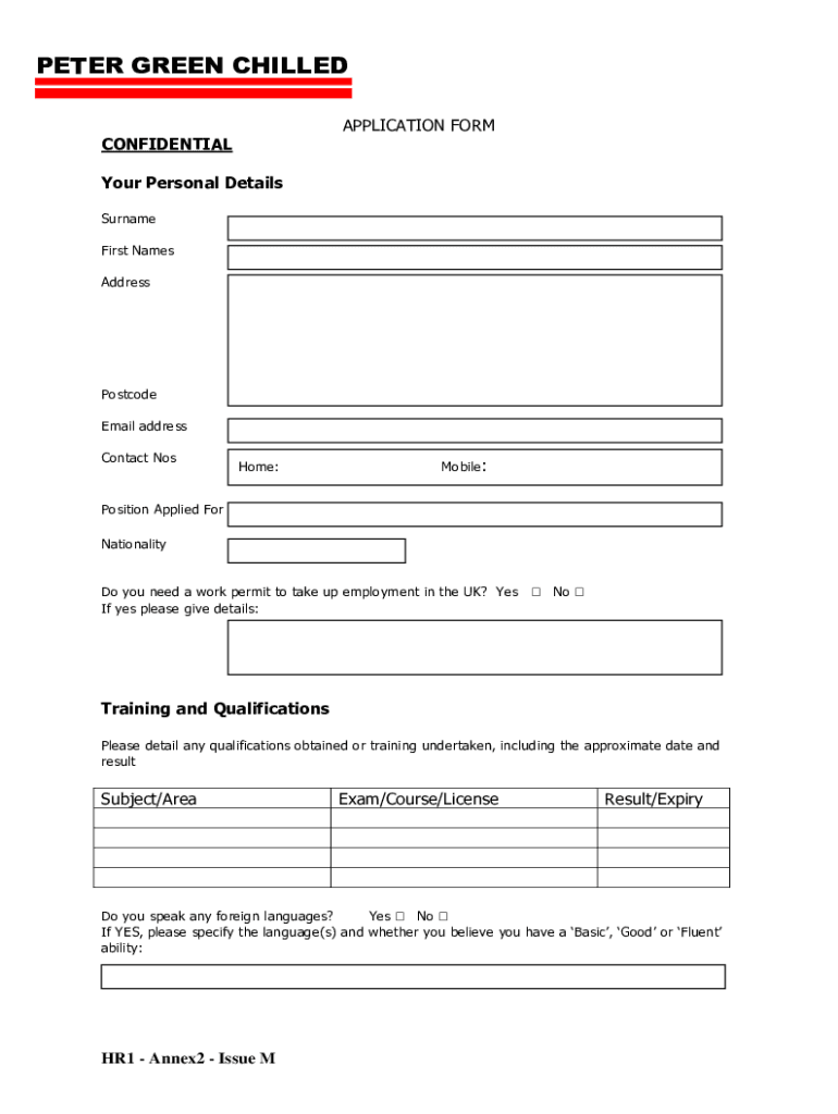 Fillable Online PETER GREEN CHILLED Fax Email Print - pdfFiller