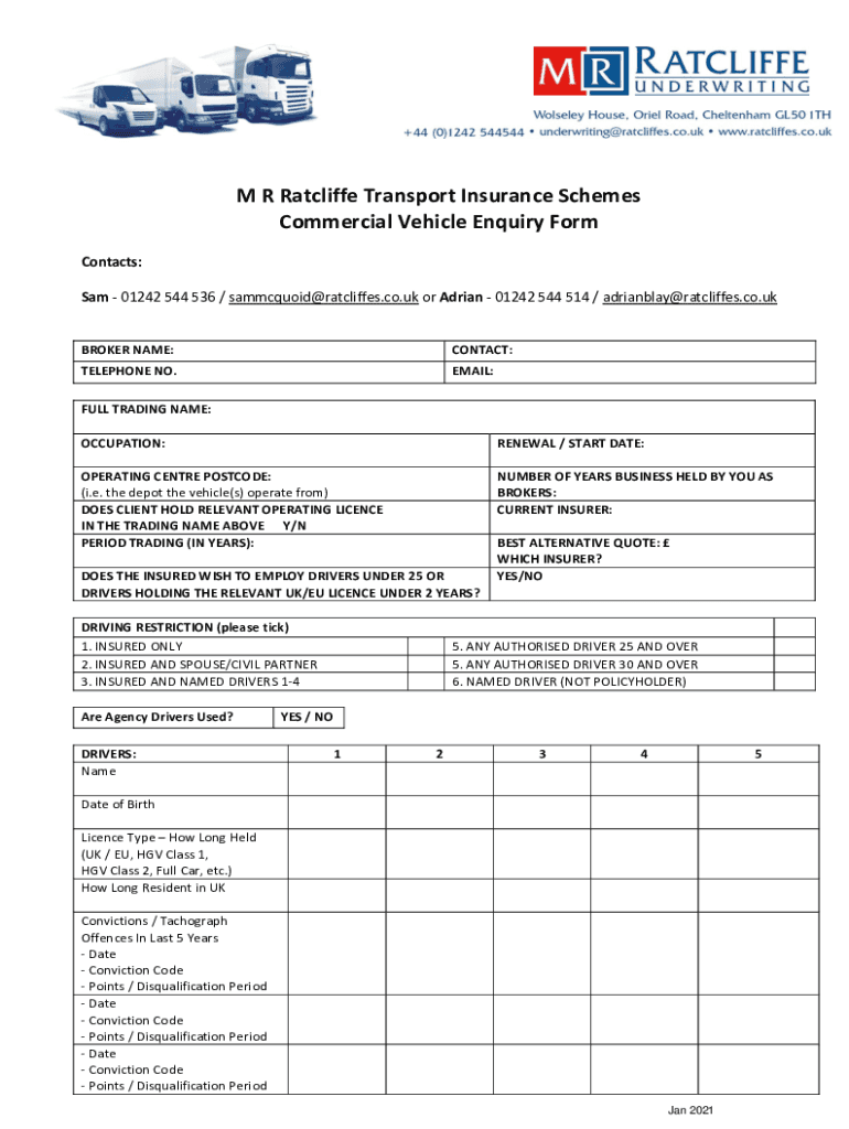 Fillable Online haulage-vehicle-proposal-form-WMO347RX-B - M R ...
