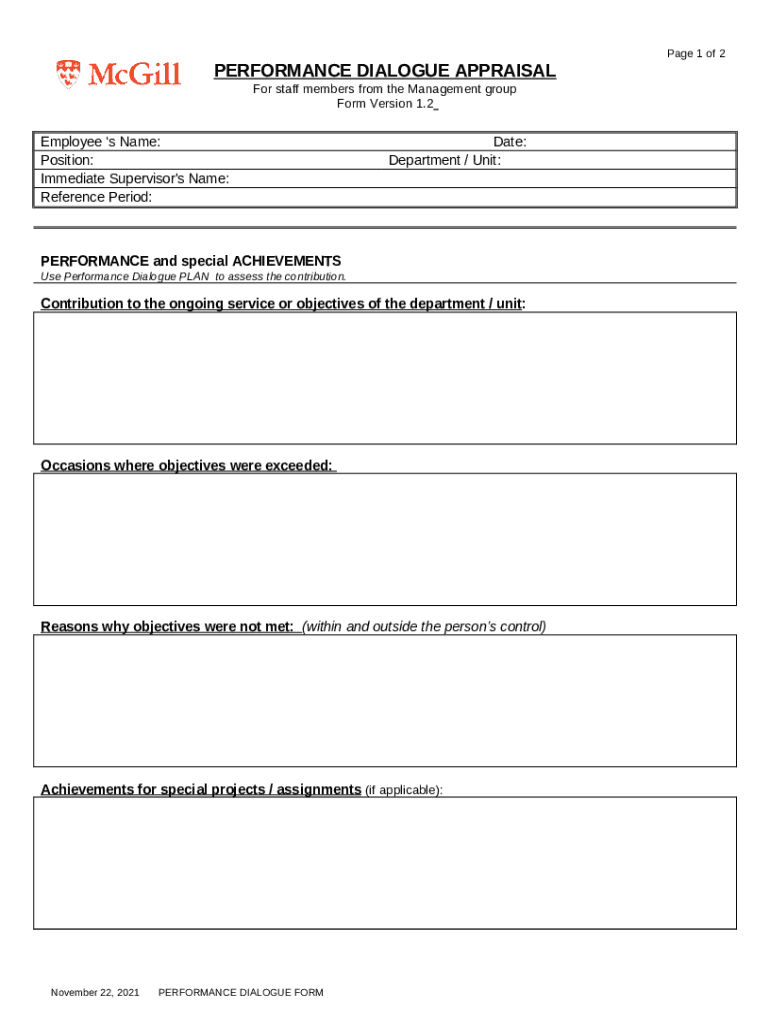 Top Perance Appraisal for your Next Perance ... Doc Template | pdfFiller