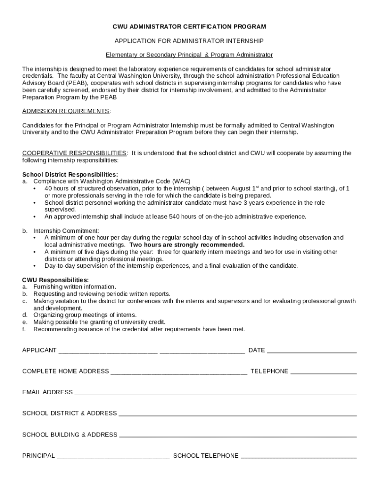 Principal intern agreement Doc Template | pdfFiller