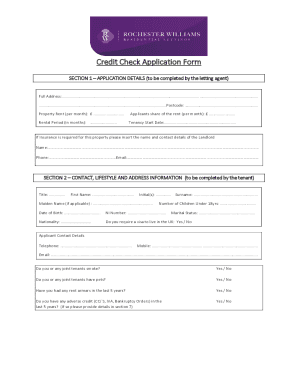 Fillable Online Tenant Assessment Application Form - Tenant Letting ...