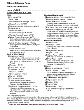 Fillable Online Ethnic Category Form Fax Email Print - pdfFiller
