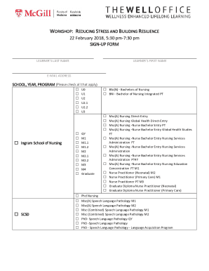 Fillable Online 180222 - WORKSHOP - SIGN UP FORM Fax Email Print ...