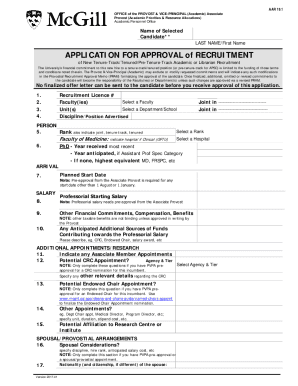 Fillable Online Application for Approval of Recruitment Form Fax Email ...