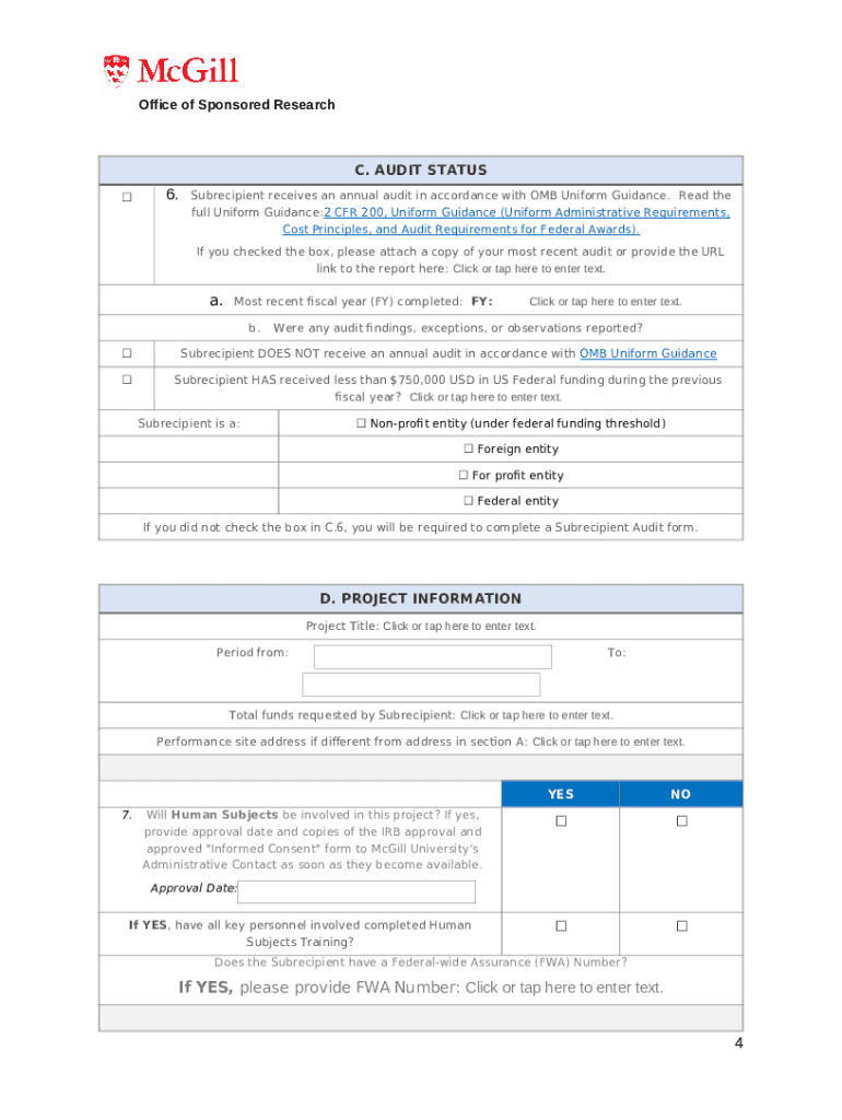 Subrecipient Commitment with ... - Auburn University Doc Template | pdfFiller