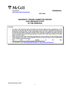 UNIVERSITY TENURE COMMITTEE REPORT Doc Template | pdfFiller