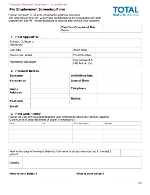 Fillable Online Job-application-screening-PREM-form Fax Email Print ...