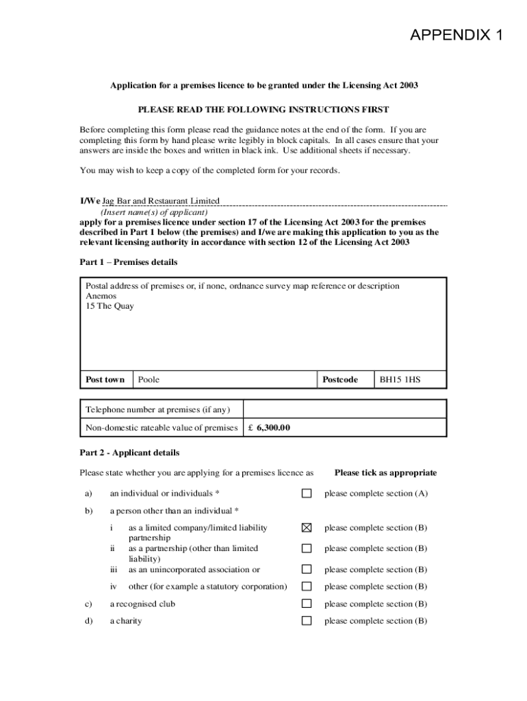 Fillable Online Appendix 1Application and Accompanying Information Fax ...