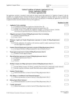 Fillable Online UCAA Form 1P - Checklist. Uniform Certificate of ...