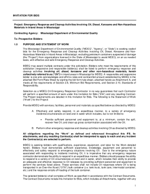 Fillable Online 1 INVITATION FOR BIDS Project: Emergency Response and ...