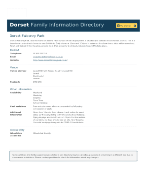 Fillable Online A perfect family day out in the beautiful Dorset ... Fax Email Print - pdfFiller