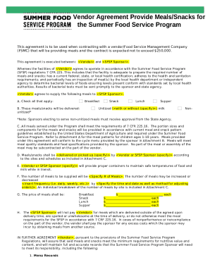 Summer Food Service Program Manual - Missouri Doc Template | pdfFiller