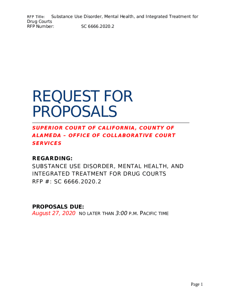 Get the free REQUEST FOR PROPOSALS (RFP) - Alameda County ... - alameda ...