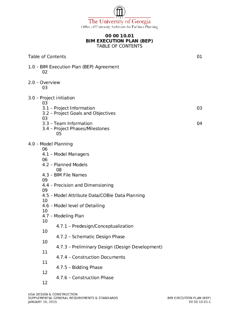 Bim Execution Plan Template Word Doc Template PdfFiller