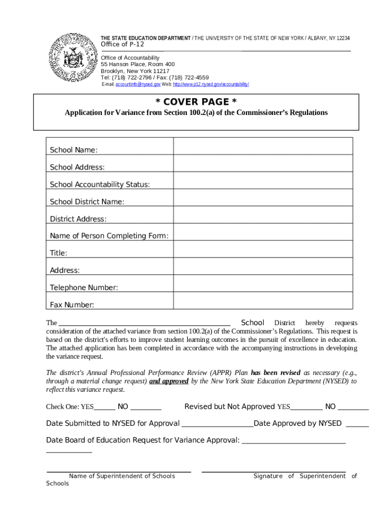 Building Leader Variance Application Doc Template | pdfFiller