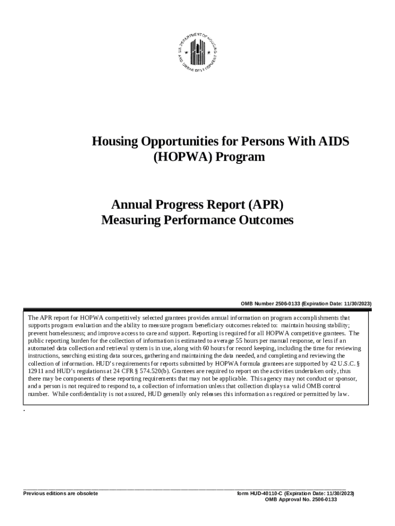 Hud-40110-C - Annual Progress Report (Apr) - Housing ... Doc Template ...