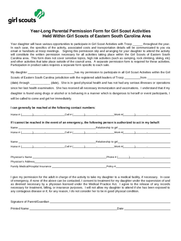 Girl Event Registration Individual - Girl Scouts Of ... Doc Template ...