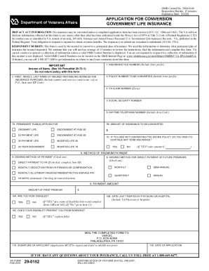 Fillable Online Get the free VA Form 29-0152. APPLICATION FOR ...