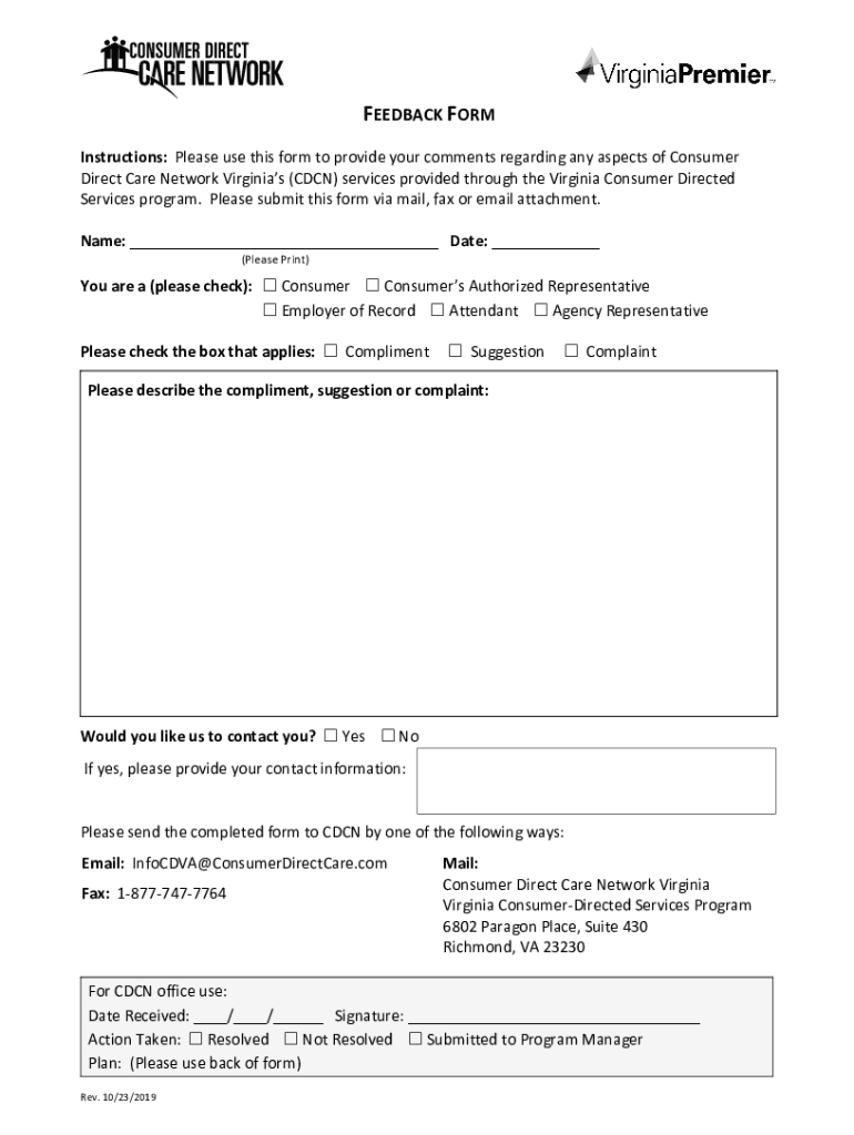 Fillable Online Feedback form examples and templates that work Fax ...