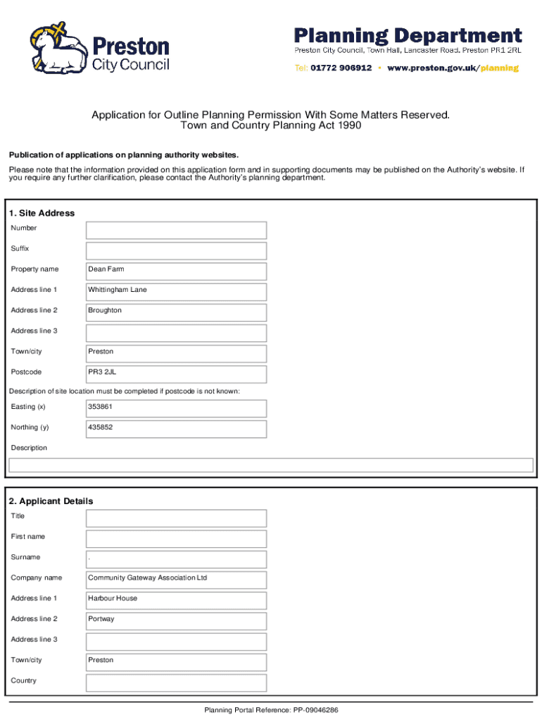 Fillable Online fill.io05---Application-For-Outline-PlanningFillable 05 ...