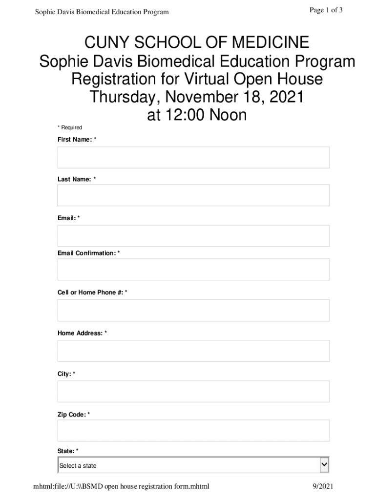 Fillable Online Admissions -- Sophie Davis Biomedical Education Program ...