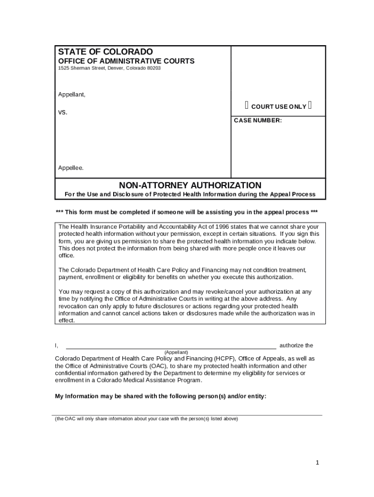 non-attorney authorization - Colorado Office of Administrative ... Doc ...