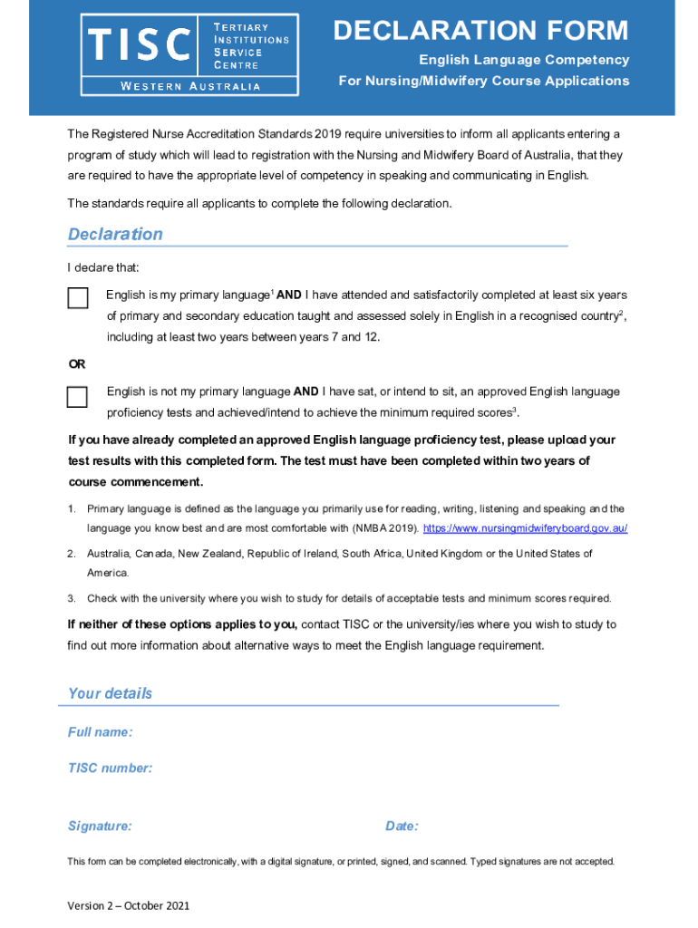 Fillable Online English declaration form v2 05102021 Fax Email Print ...