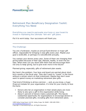 Retirement Plan Beneficiary Designation Toolkit ... Doc Template ...