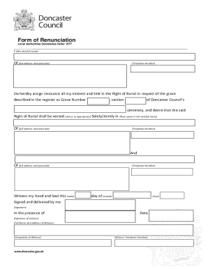 Fillable Online Form of Renunciation - Microsoft Fax Email Print ...