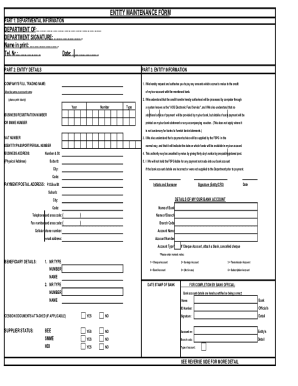 Fillable Online ENTITY MAINTENANCE FORM - fssacr.gov.za Fax Email Print ...