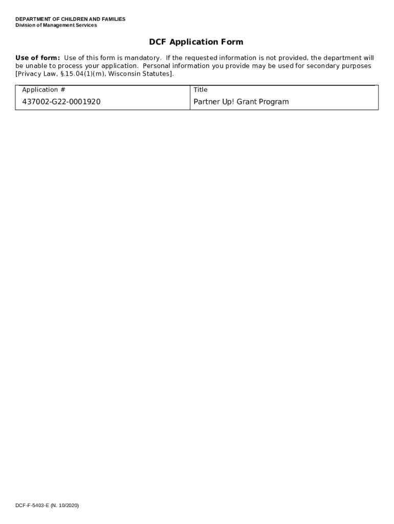 Initial Application Order -Wisconsin Department of ... - dcf wisconsin ...