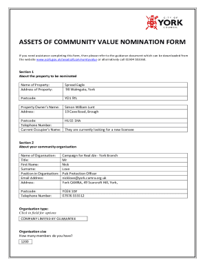 Fillable Online Nottingham City Councils Assets of Community Value ...