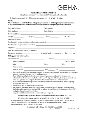 Fillable Online GEHA Authorization Form: Wound Care Fax Email Print ...