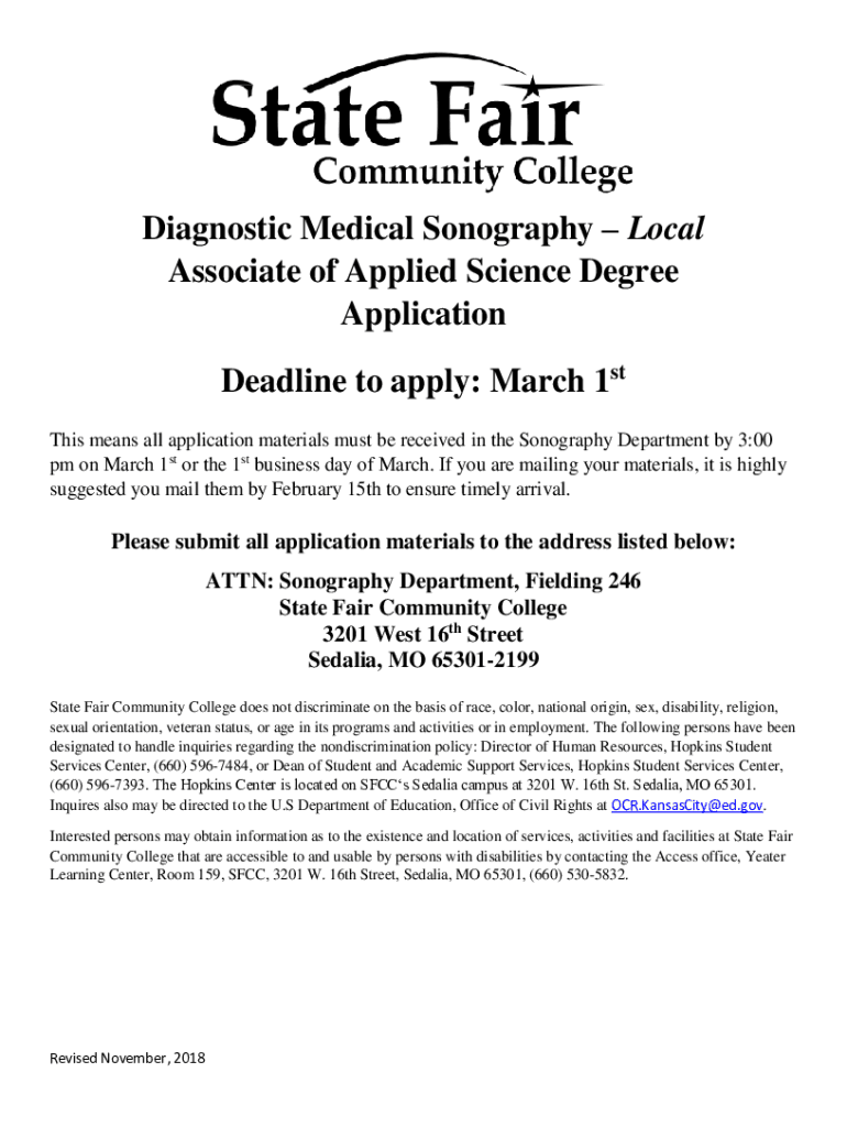 Fillable Online Diagnostic Medical Sonography (DMS) Associate of ...