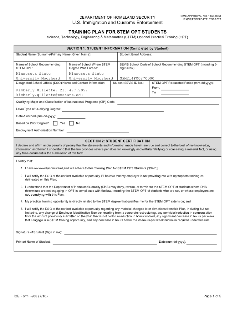 Fillable Online Fillable Online ICE Form I-983 - Office of ...