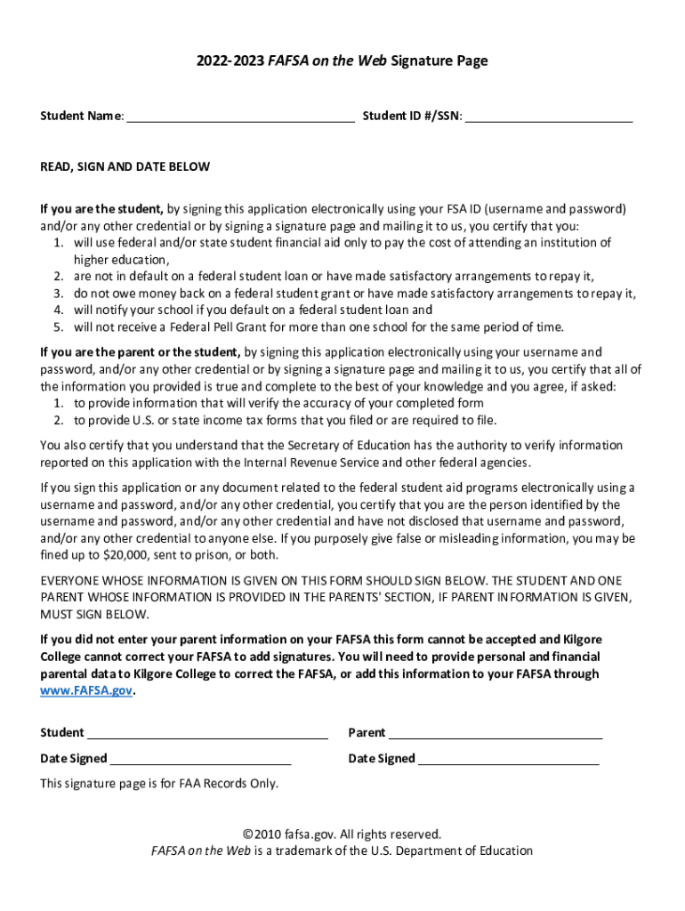 Fillable Online studentaid.gov fsa-id sign-inFederal Student Aid Fax ...