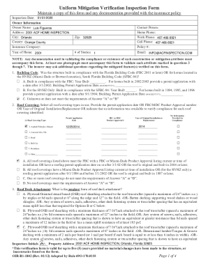 Fillable Online Florida Wind Mitigation Form - 2012 with 3 Picture ...