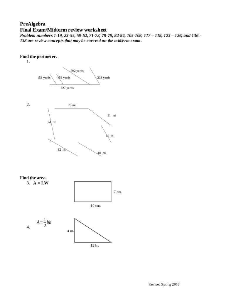 Final Exam/Midterm review worksheet Doc TemplatepdfFiller Doc Template ...