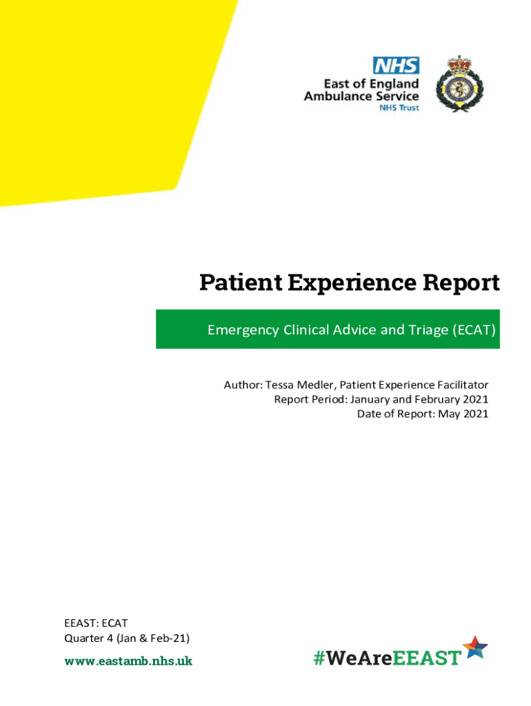 Fillable Online ECAT Patient Experience Report January and February ...