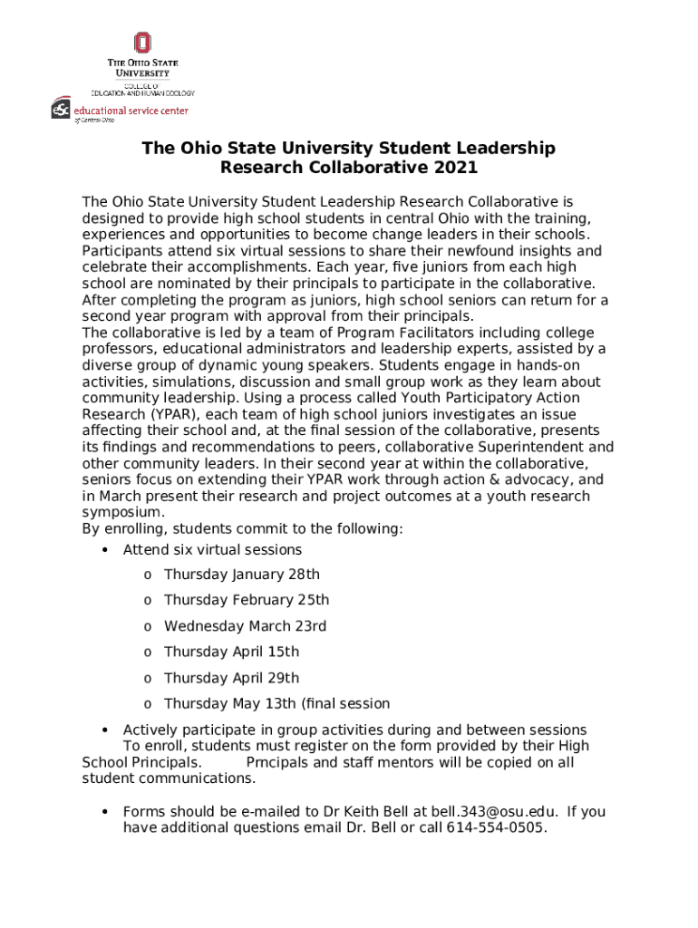OSU Leadership Center - The Ohio State University Doc Template | pdfFiller