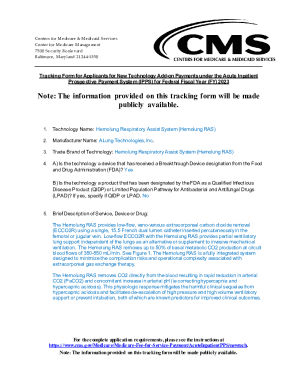 Fillable Online Tracking Form for Applicants for New Technology Add-on ...