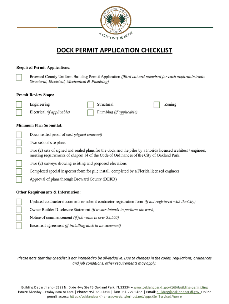 Fillable Online www.oppermits.compdfDock Permit PacketDOCK PERMIT ...