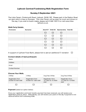 Fillable Online Carnival Walk Registration Form Fax Email Print - pdfFiller
