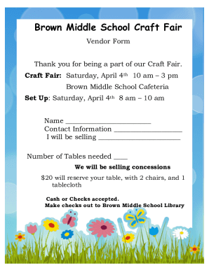 Fillable Online spring craft fair vendor form.docx Fax Email Print ...