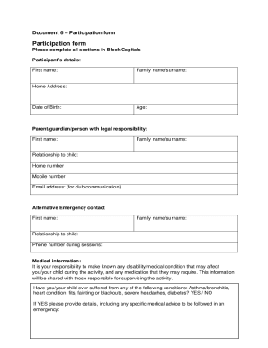 Fillable Online Parental Consent form, TSC, (for participants under 18 ...
